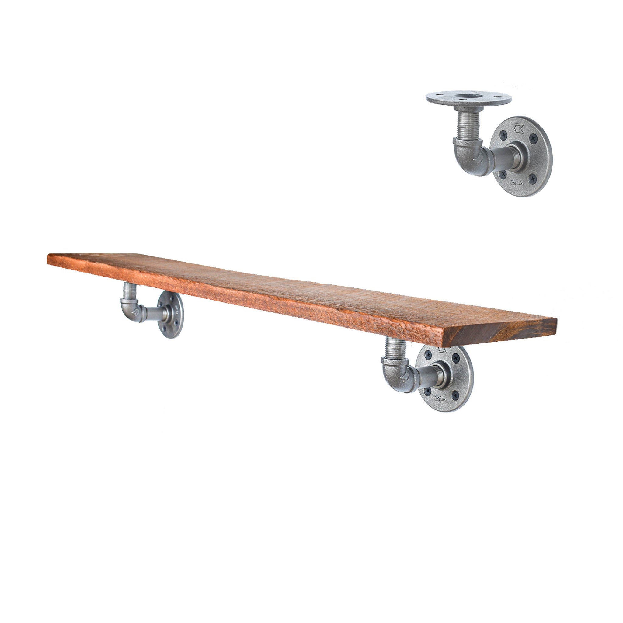 Reclaimed Kauri Pipe Bracket Shelf 15cm – Iron Moa